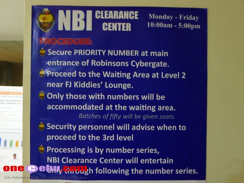 Steps in Securing an NBI Clearance at Robinson’s Cybergate Cebu ...